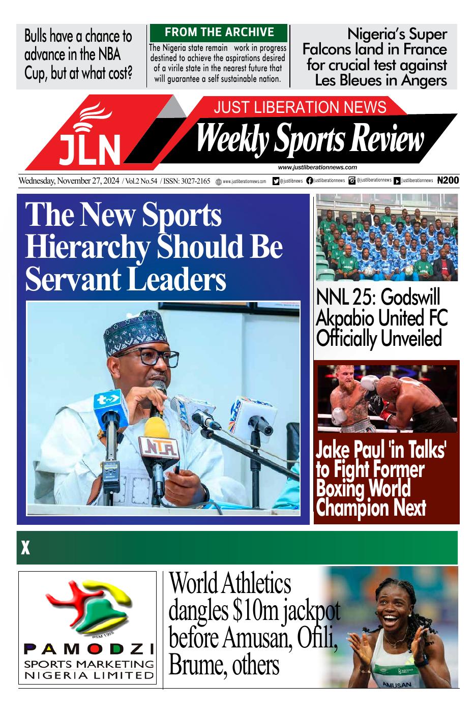 JUST NEWS SPORTS WEEKLY NOVEMBER 27, 2024