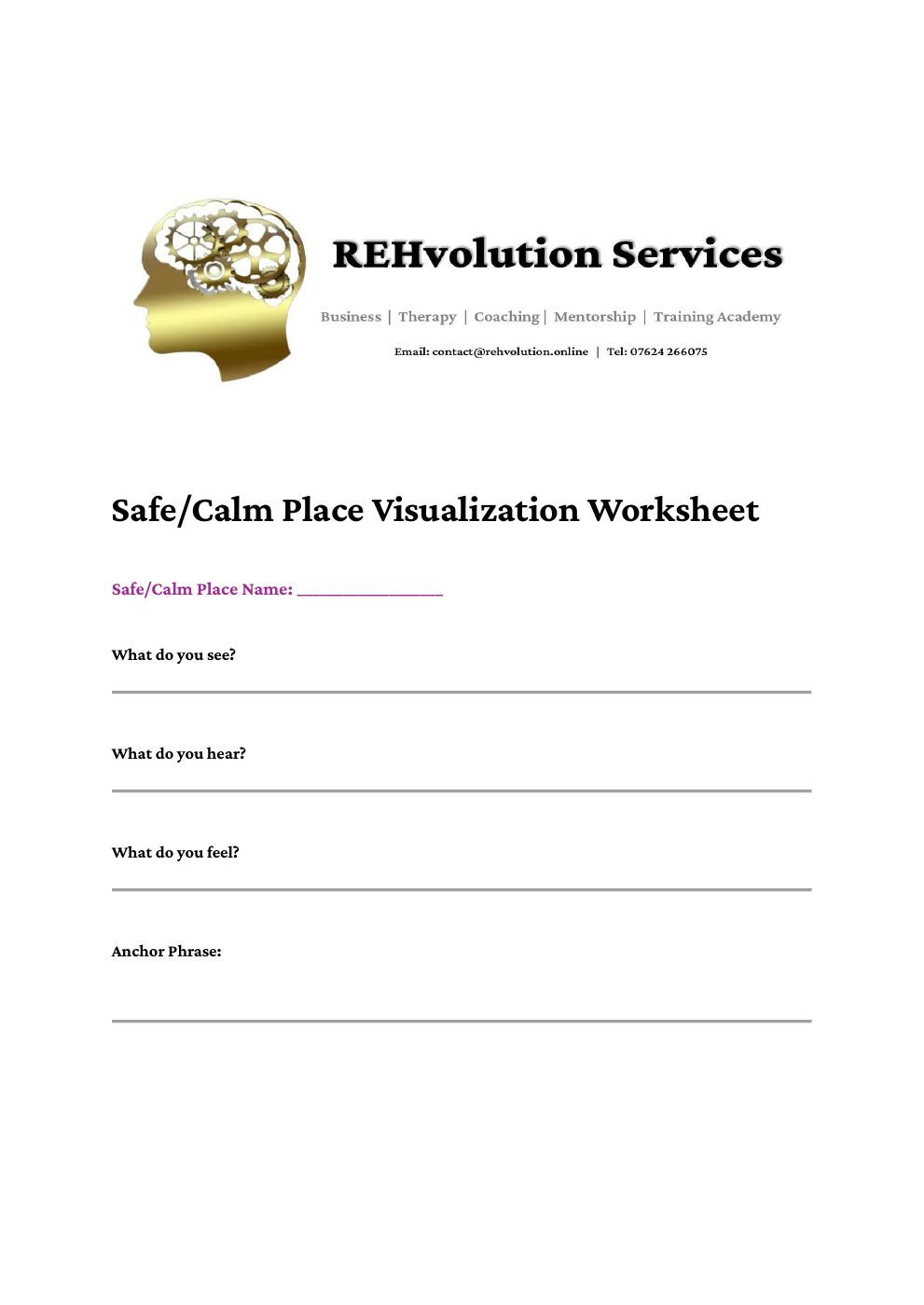 Safe/Calm Place Visualization Worksheet | PDF to Flipbook