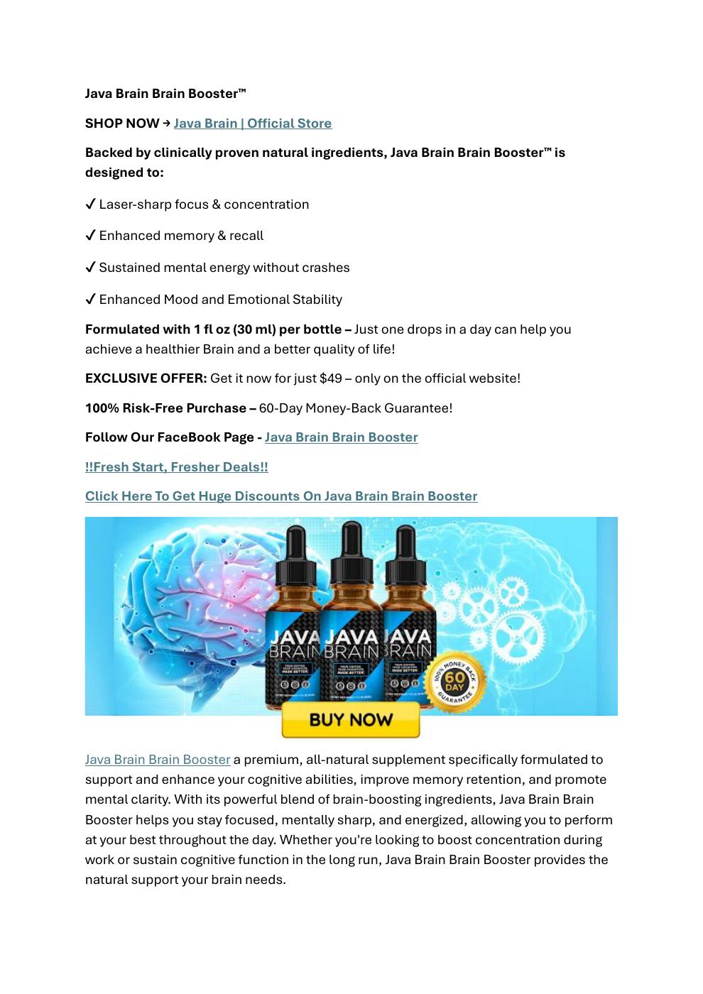 Java Brain (2025 USA SALE) Maintain And Enhance Memory, Brain Function ...