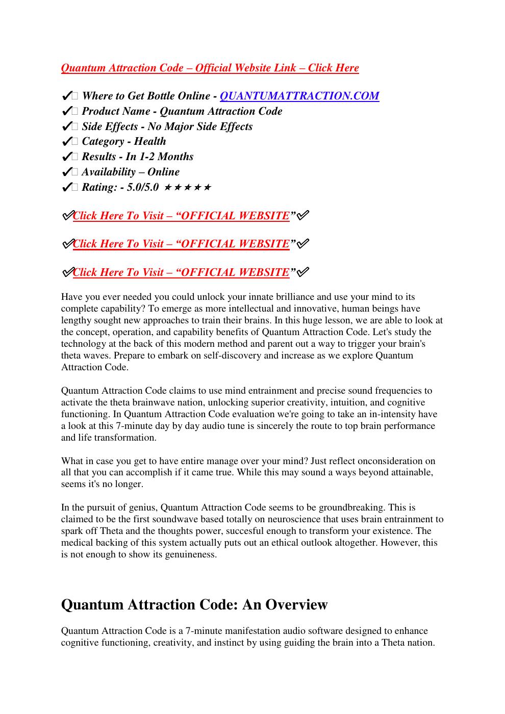 Quantum Attraction Code Reviews 2024 | PDF to Flipbook