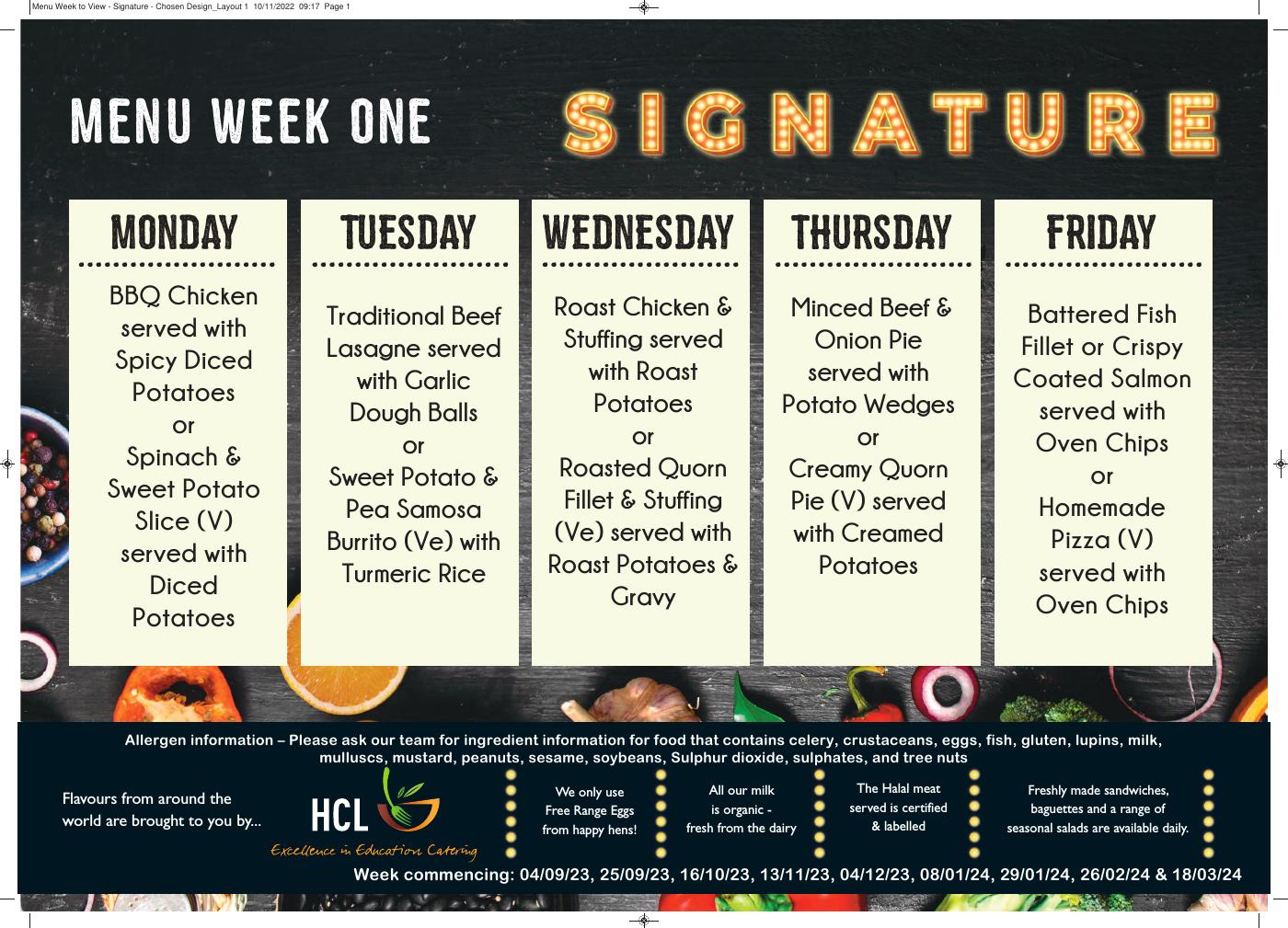 HCL Menus Autumn 1