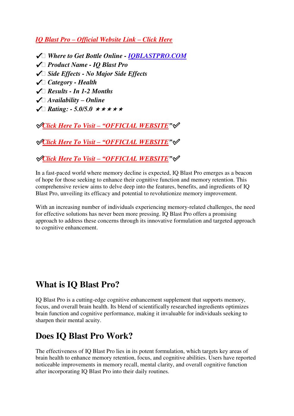 IQ Blast Pro Reviews : Waste of Money? | PDF to Flipbook