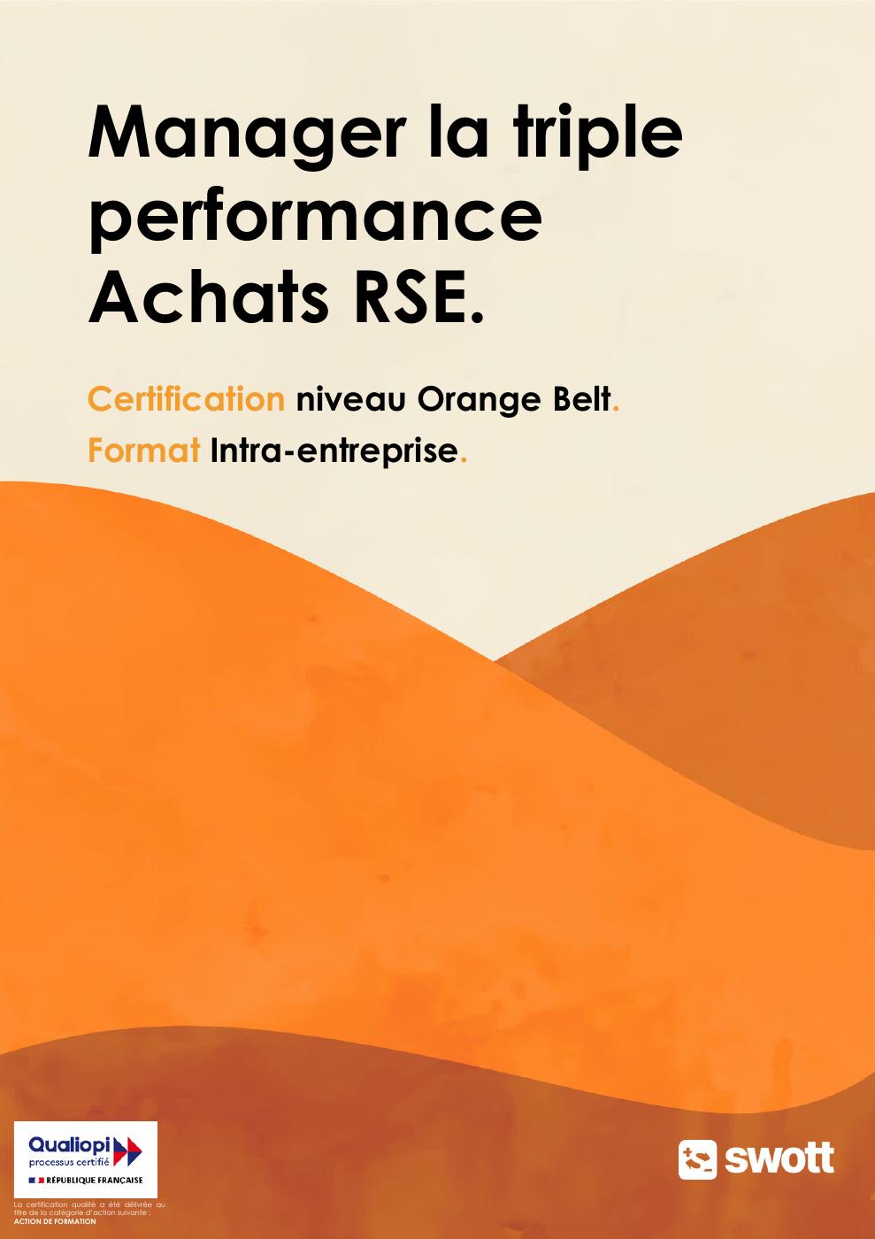 Formation Manager la triple performance Achats RSE - Niveau Orange Belt