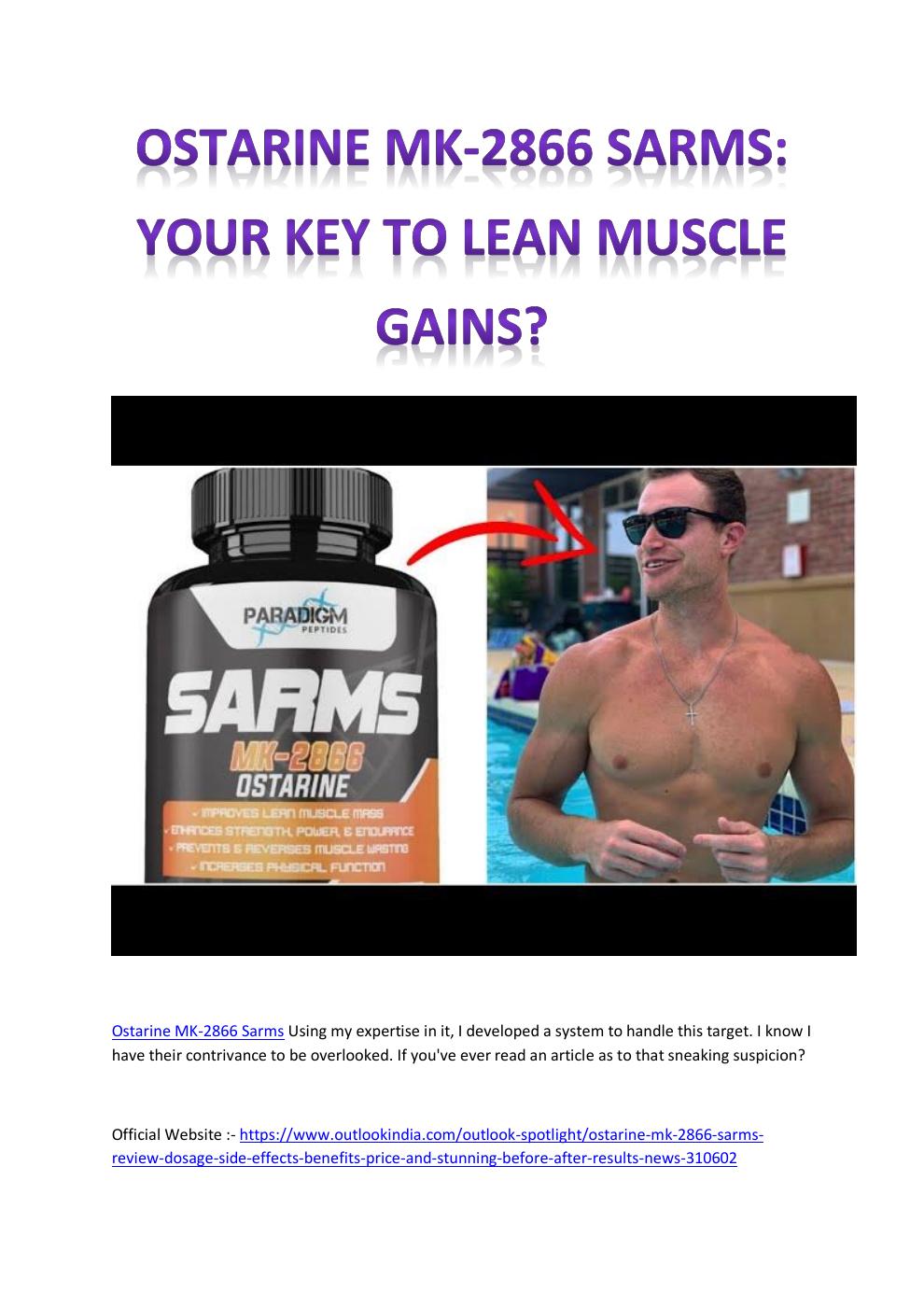 Ostarine MK-2866: The Ultimate Sarms Solution for Bodybuilders? | PDF ...