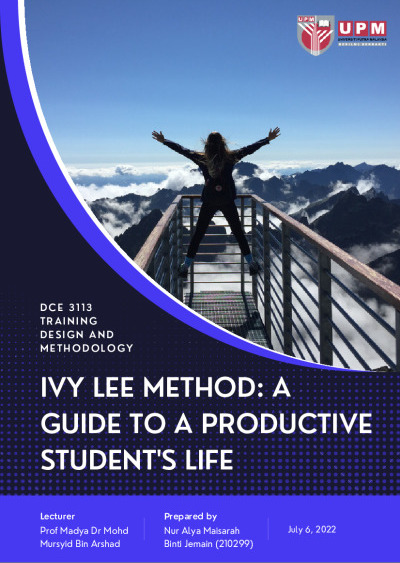 DCE3113 IVY LEE METHOD: A GUIDE TO A PRODUCTIVE STUDENT LIFE | PDF to ...