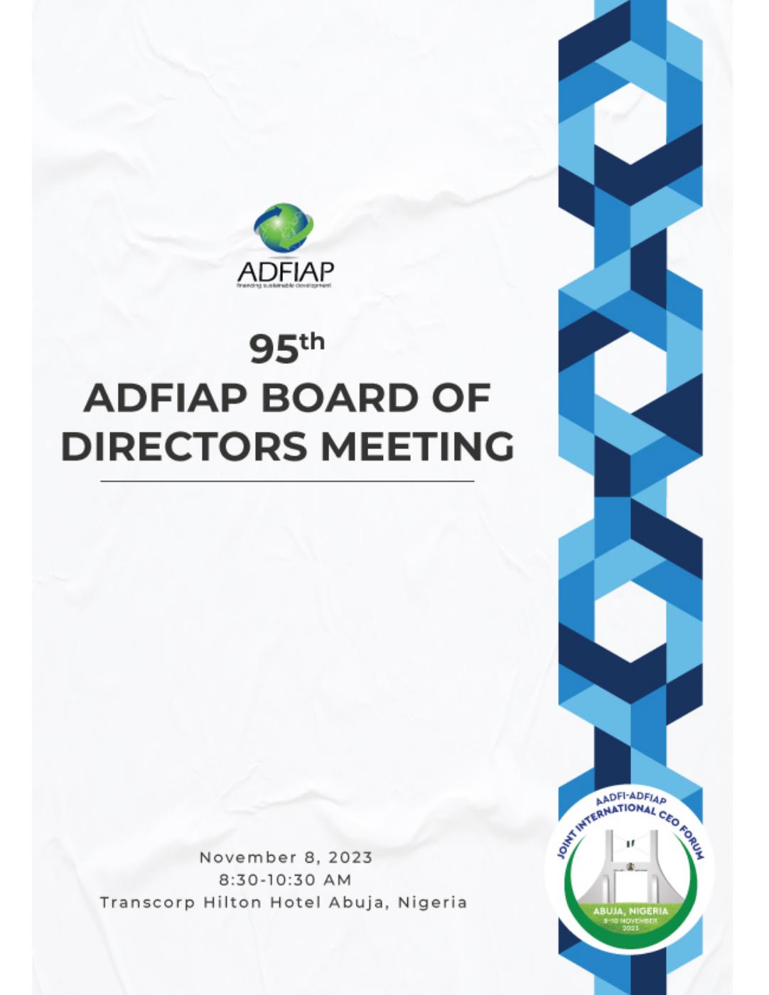 95th ADFIAP Board of Directors Meetings