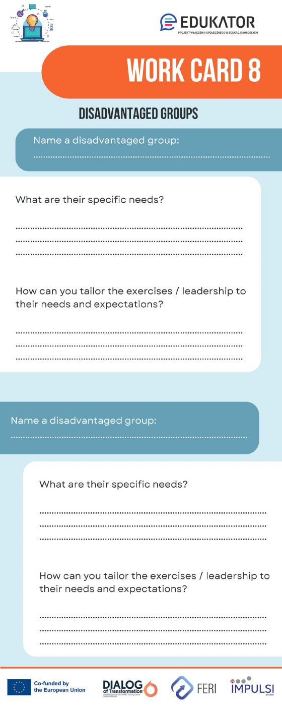 WORK CARD 8 - Disadvantaged groups | PDF to Flipbook