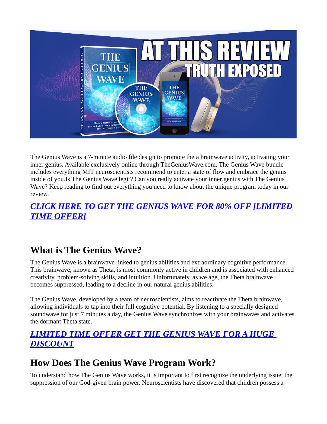 The Genius Wave Reviews Today WARNING!! Really Work Or Scam? Exposed ...