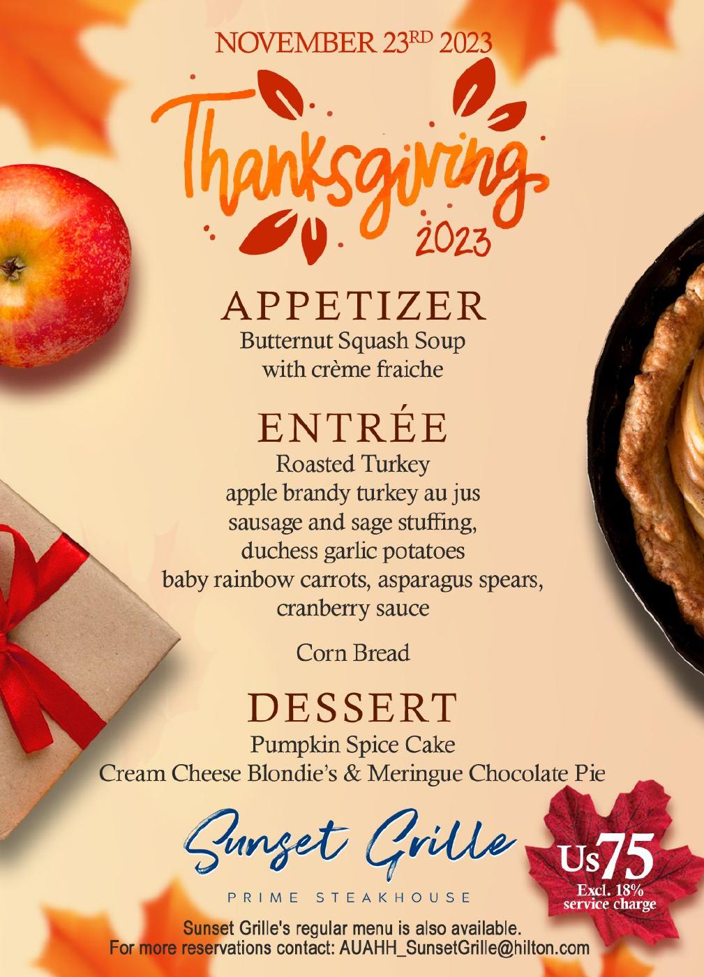 Thanksgiving Menu 2023