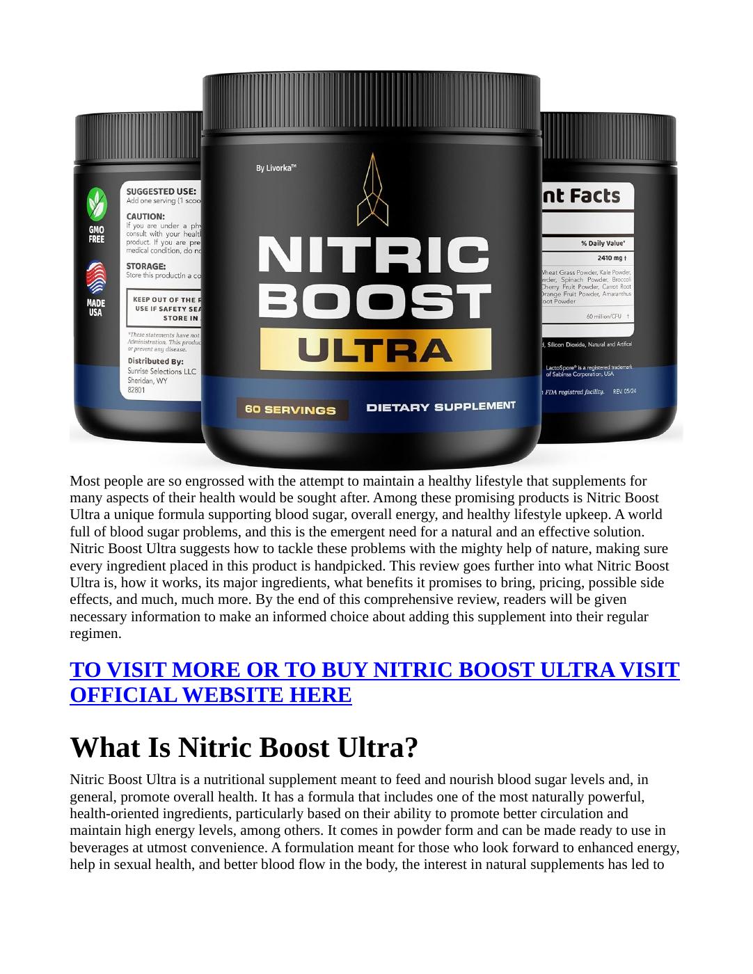 Nitric Boost Ultra Reviews - Top 5 Benefits! Or CUSTOMER HYPE? | PDF to ...