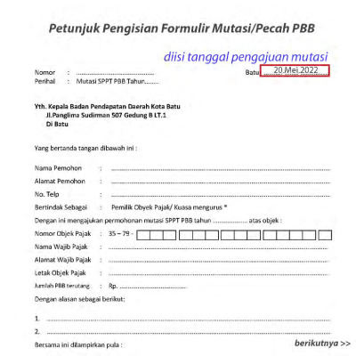 Petunjuk Pengisian Formulir PBB | PDF to Flipbook