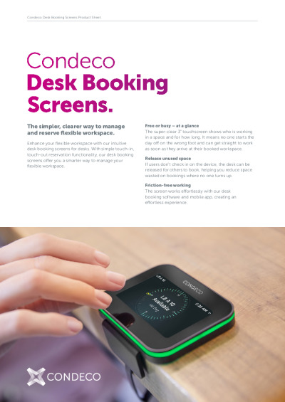 Condeco Desk Booking Screens datasheet - 2019