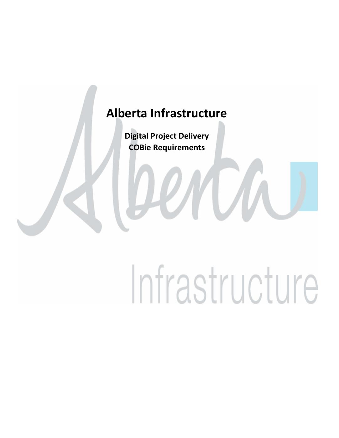 Alberta infrastructure COBie requirements