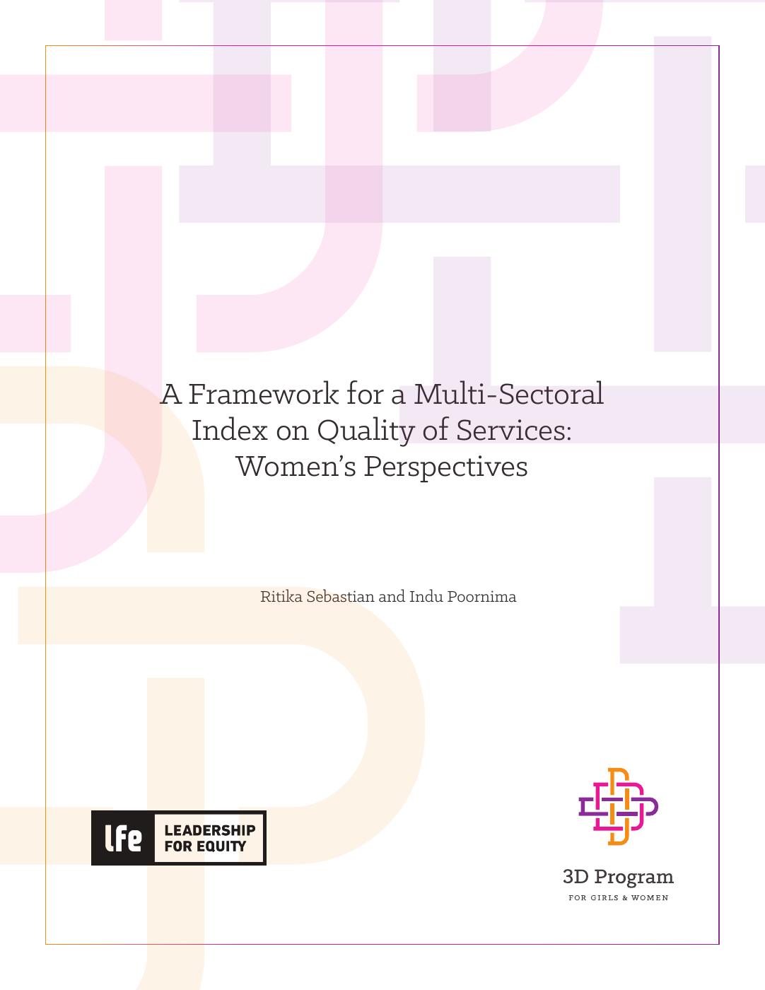 A Framework for a Multi-Sectoral Index on Quality of Services: Women’s ...