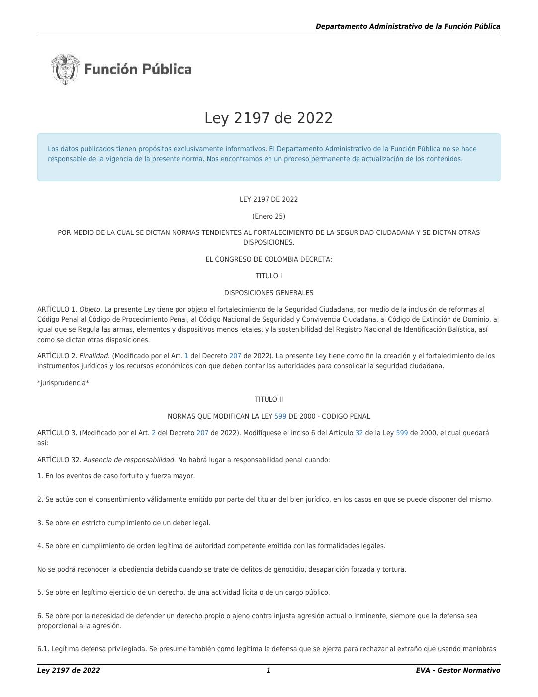 Ley 2197 del 2022 | PDF to Flipbook