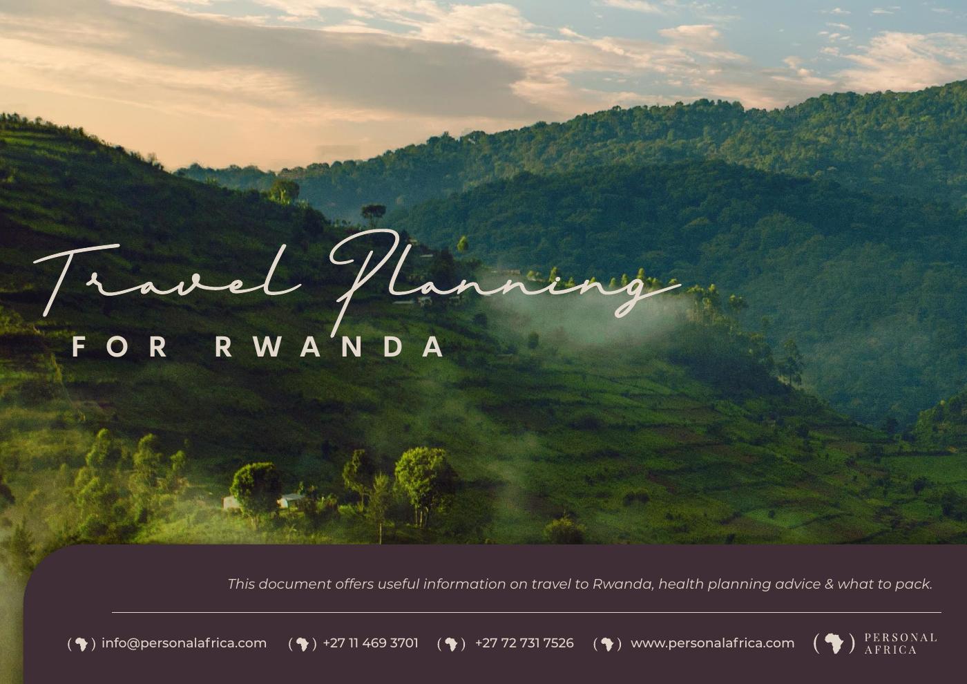 Pre Departure - RWANDA