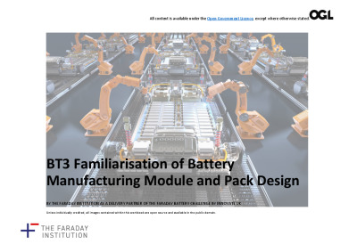 BT3 - Familiarisation of Battery Manufacturing Module and Pack Design
