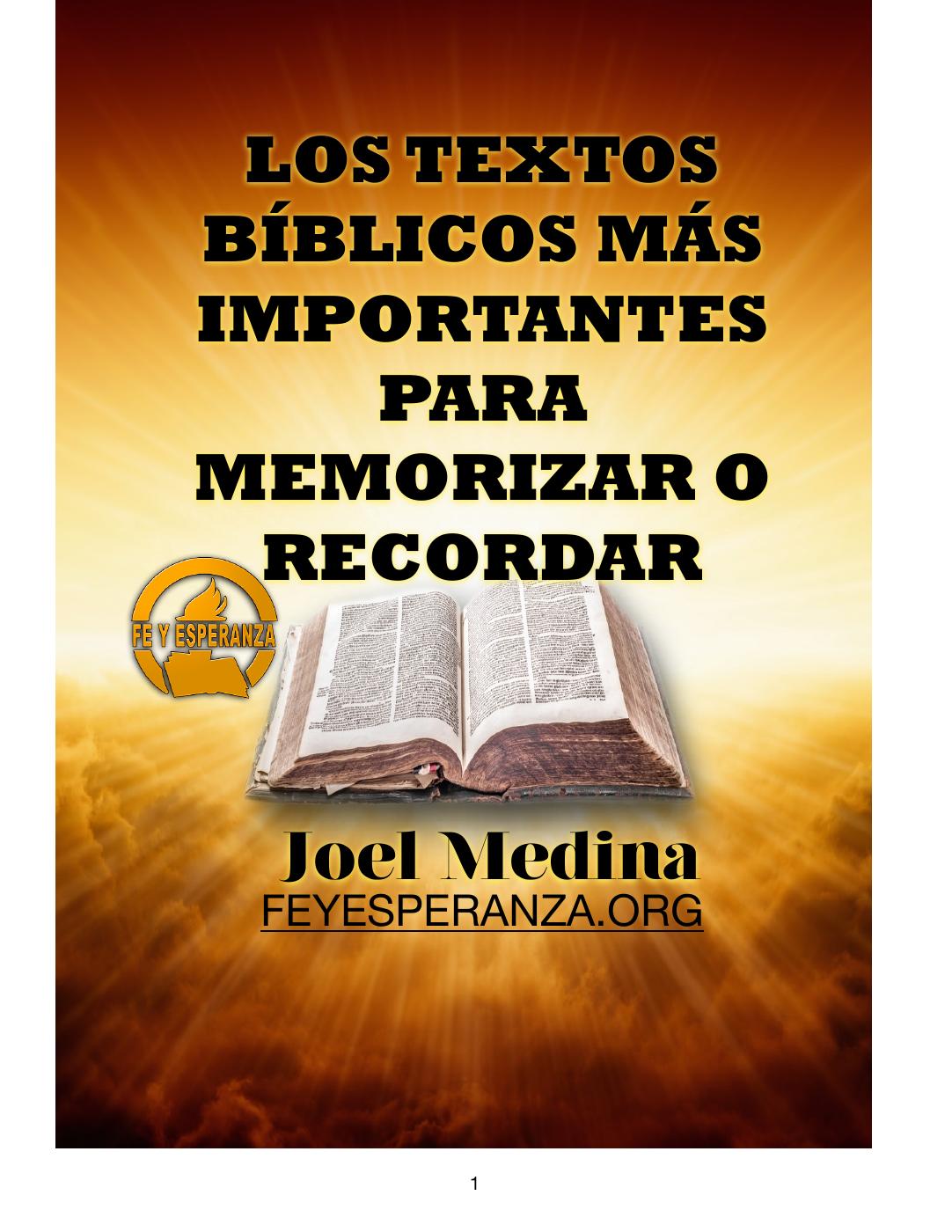 Los Textos Bíblicos mas Importantes para Memorizar o Recordar