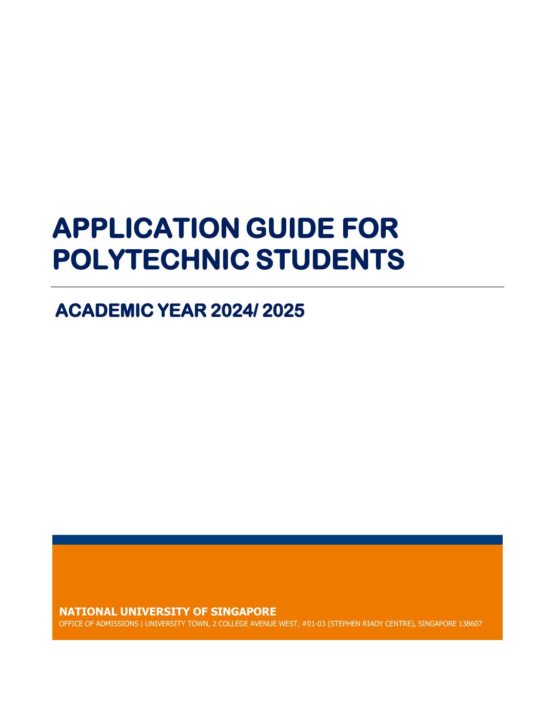 AY2024 NUS Undergraduate Admissions Application Guide | PDF to Flipbook