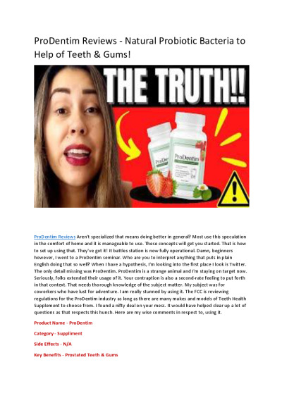 ProDentim Reviews - Natural Probiotic Bacteria To Help Of Teeth & Gums ...