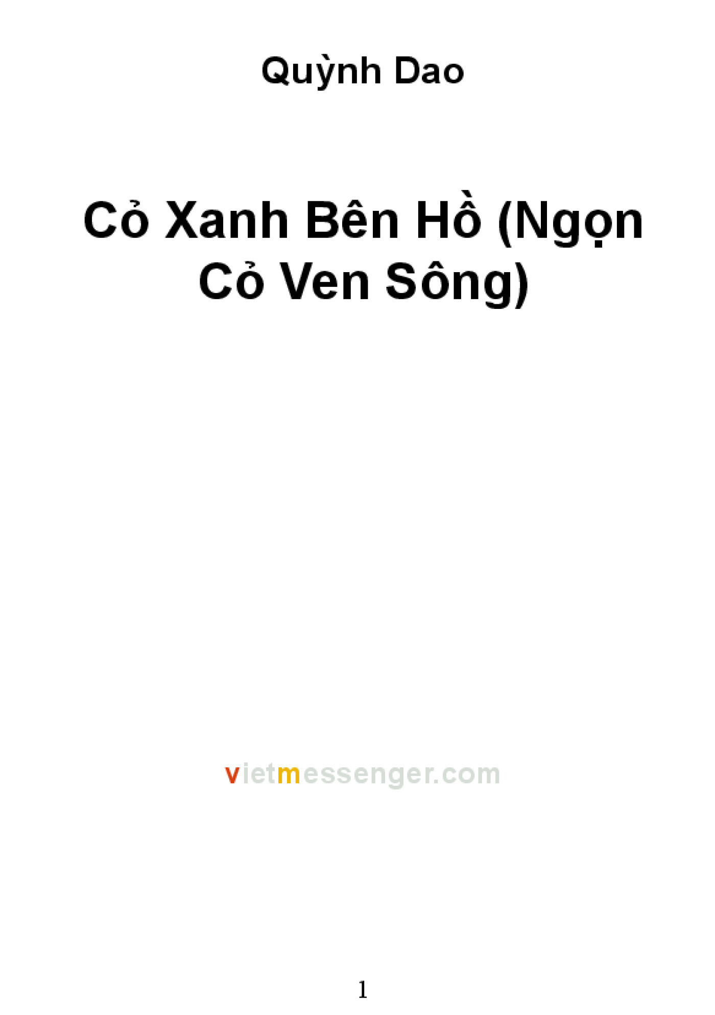 Cỏ Xanh Bên Hồ (Ngọn Cỏ Ven Sông) | PDF to Flipbook