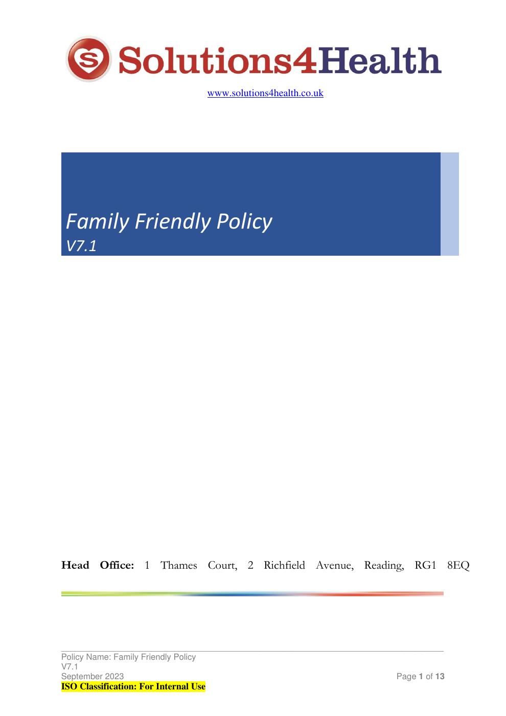 Solutions 4 Health Family Friendly Policy V7.1