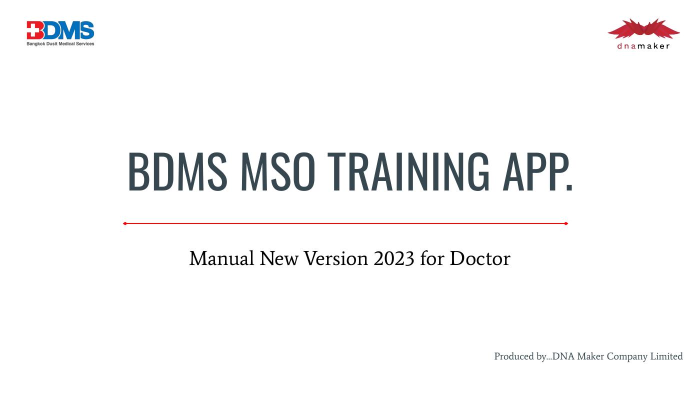 Manual BDMS MSO Training for Doctor - Dentist BDMS | PDF to Flipbook