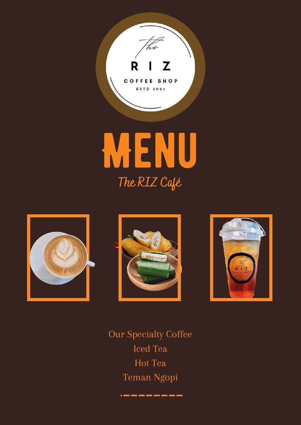 The RIZ Café Menu | PDF to Flipbook