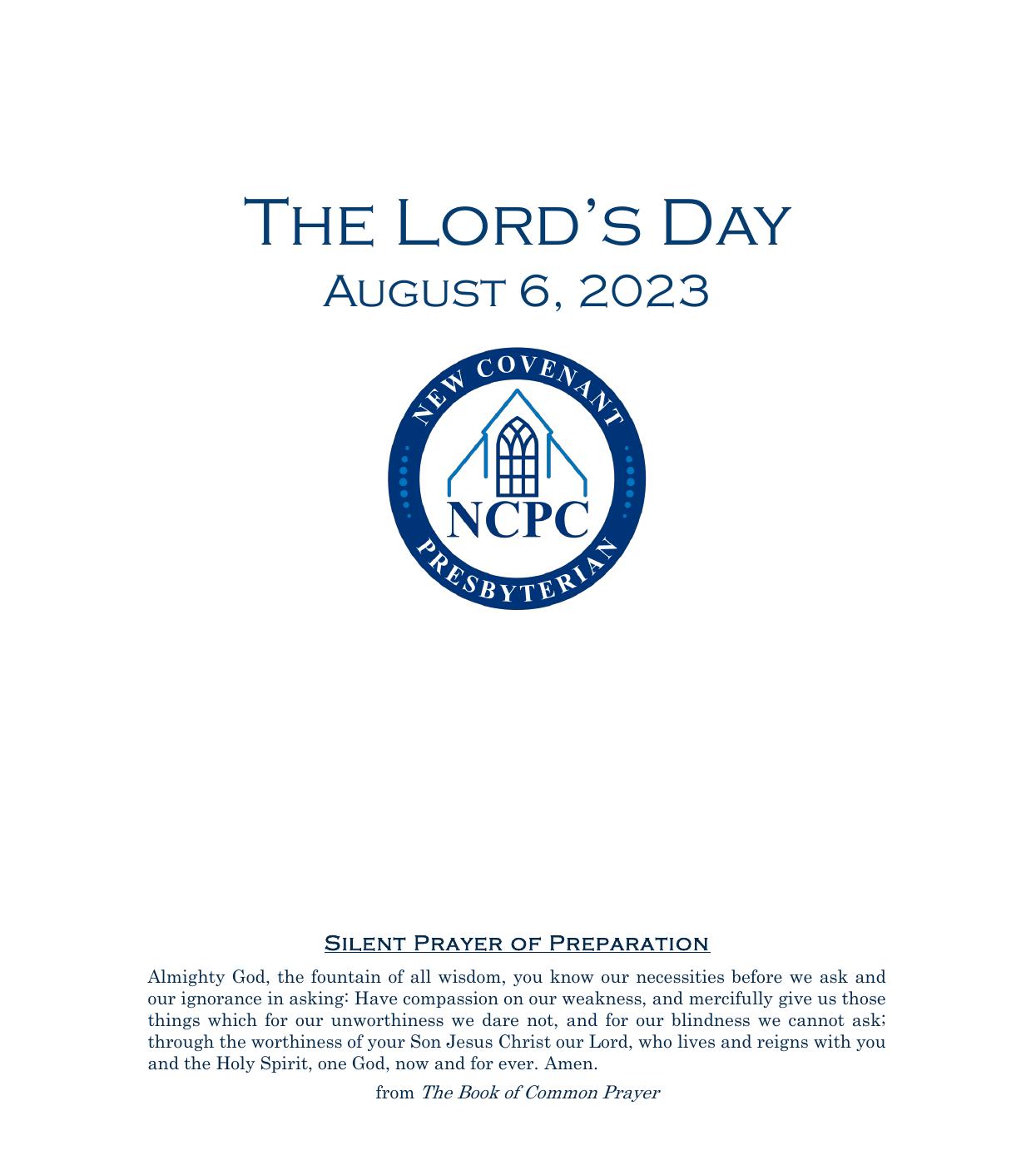 NCPC Worship Bulletin