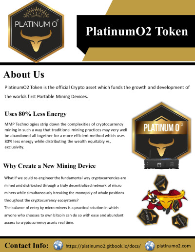 PlatinumO2 Token & MMP MINER