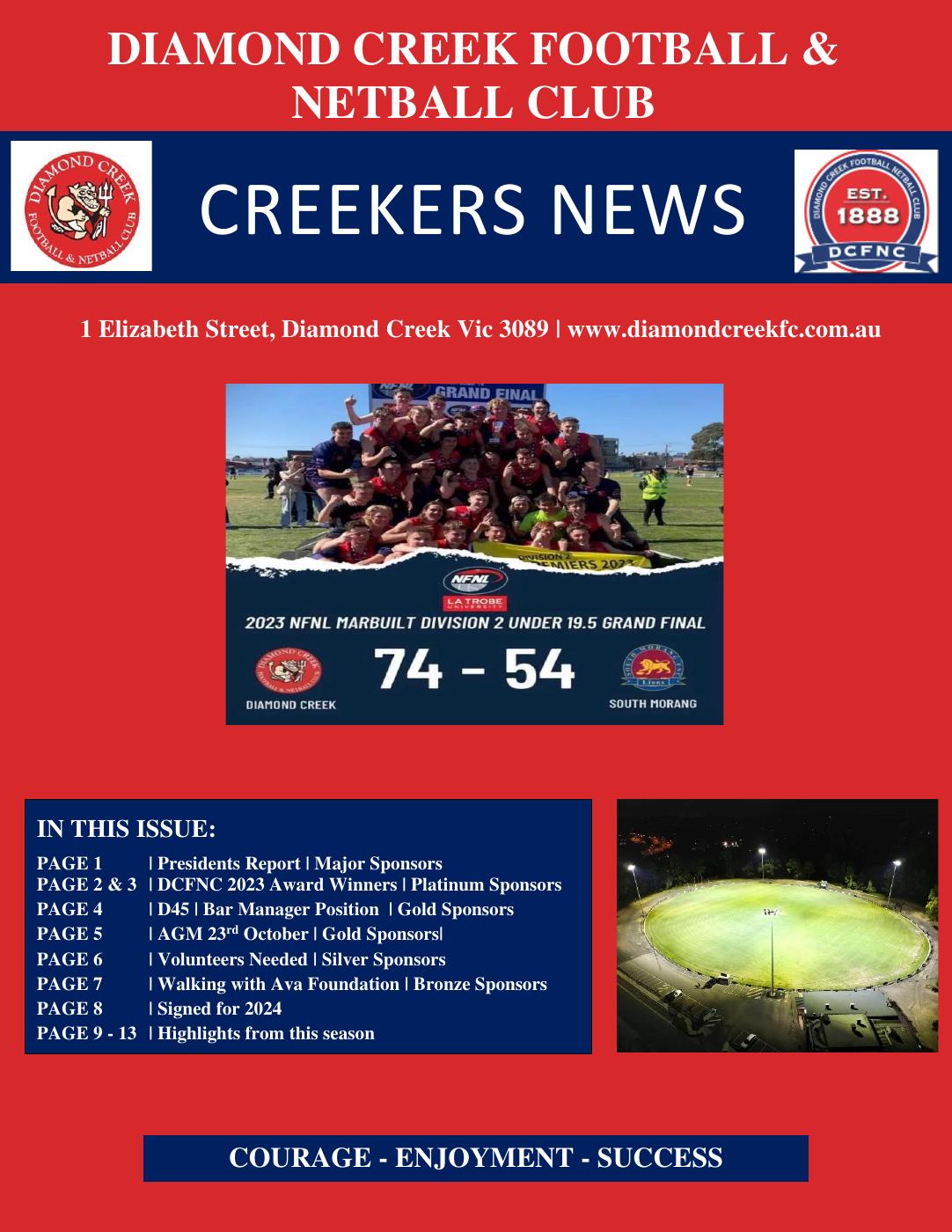 CREEKERS NEWS OCTOBER 2023