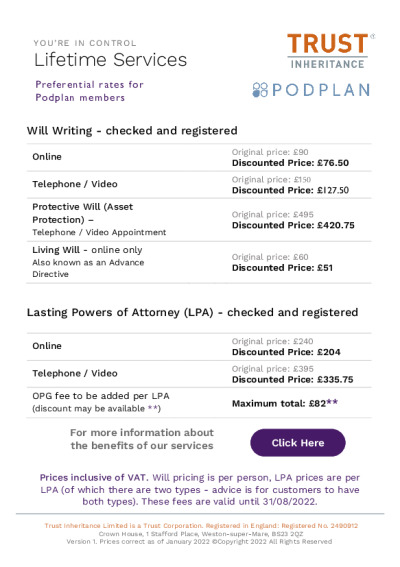 Trust Inheritance price list