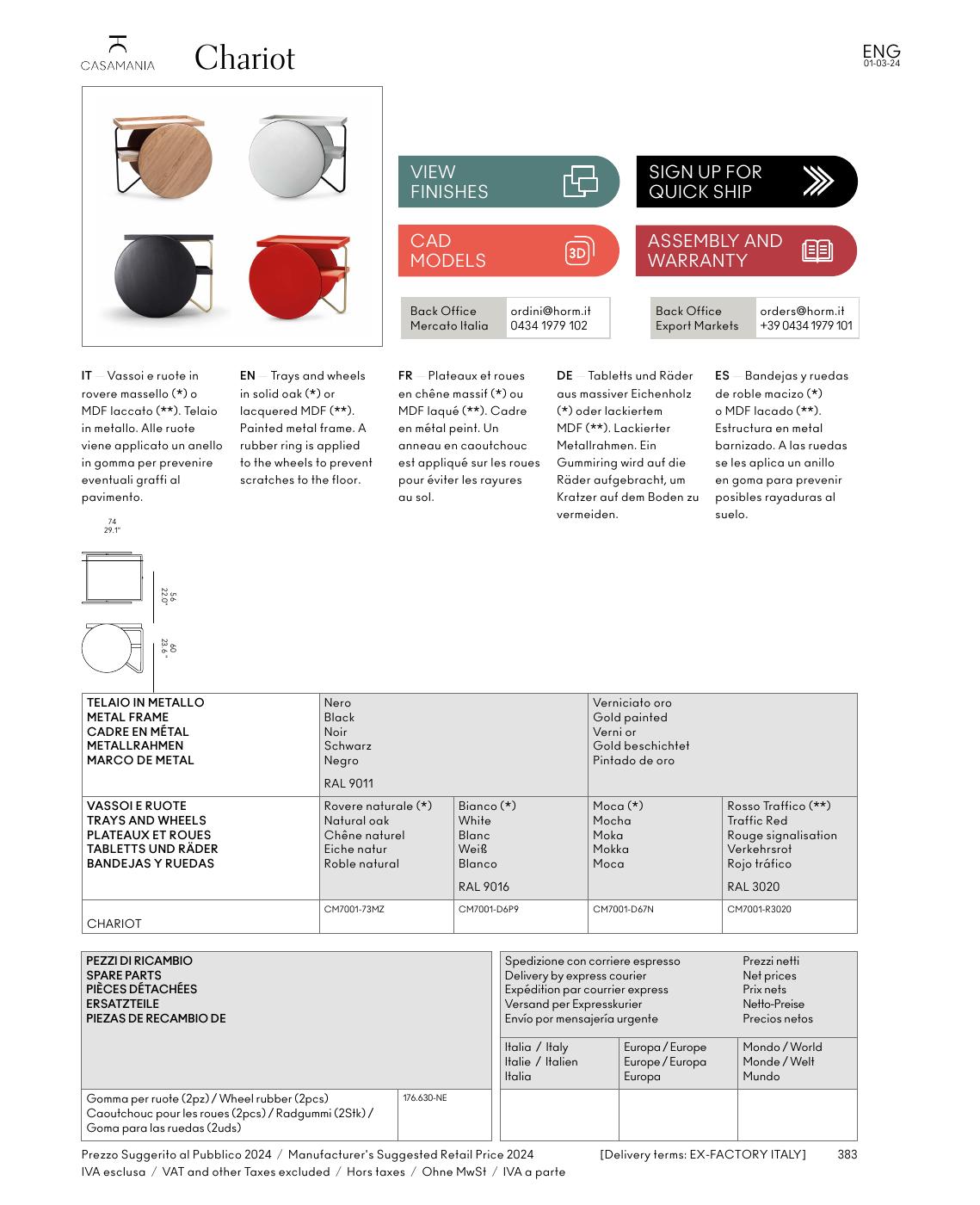 Chariot-Tech Sheet ENG