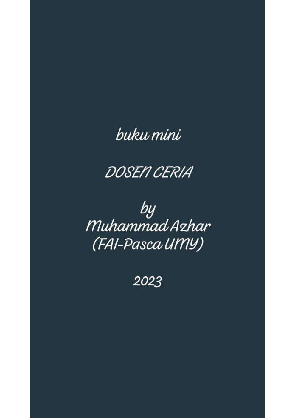 BUKU MINI DOSEN CERIA MUHAMMAD AZHAR | PDF to Flipbook