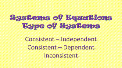 Types of Systems - Graphing