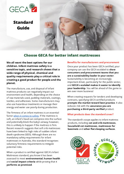 GECA Standard Guide for Infant Mattresses