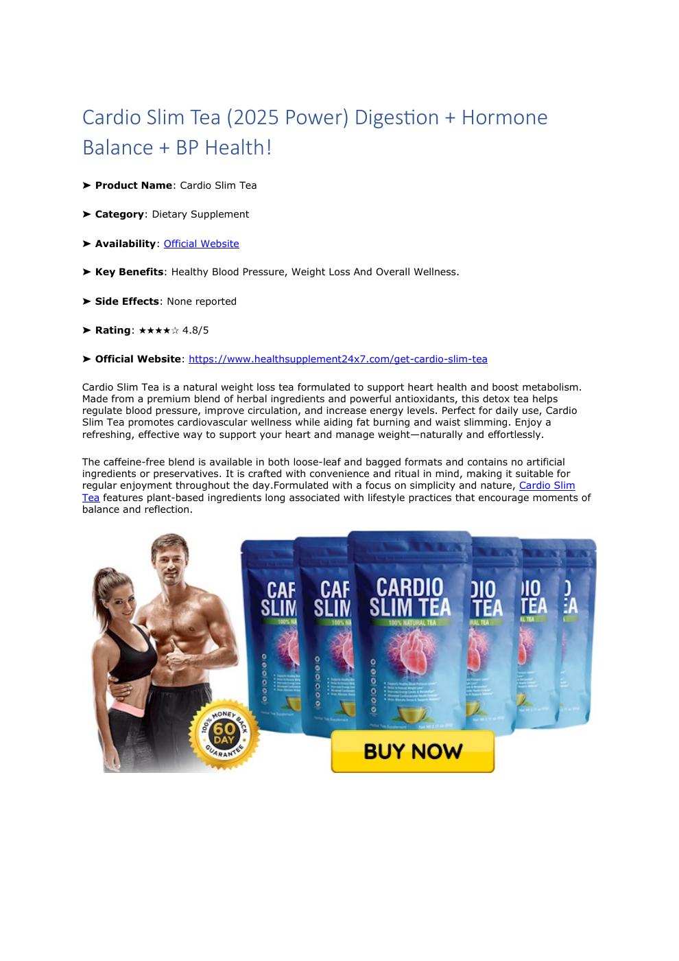Cardio Slim Tea – The Antioxidant-Packed Secret for Better Heart & Body ...