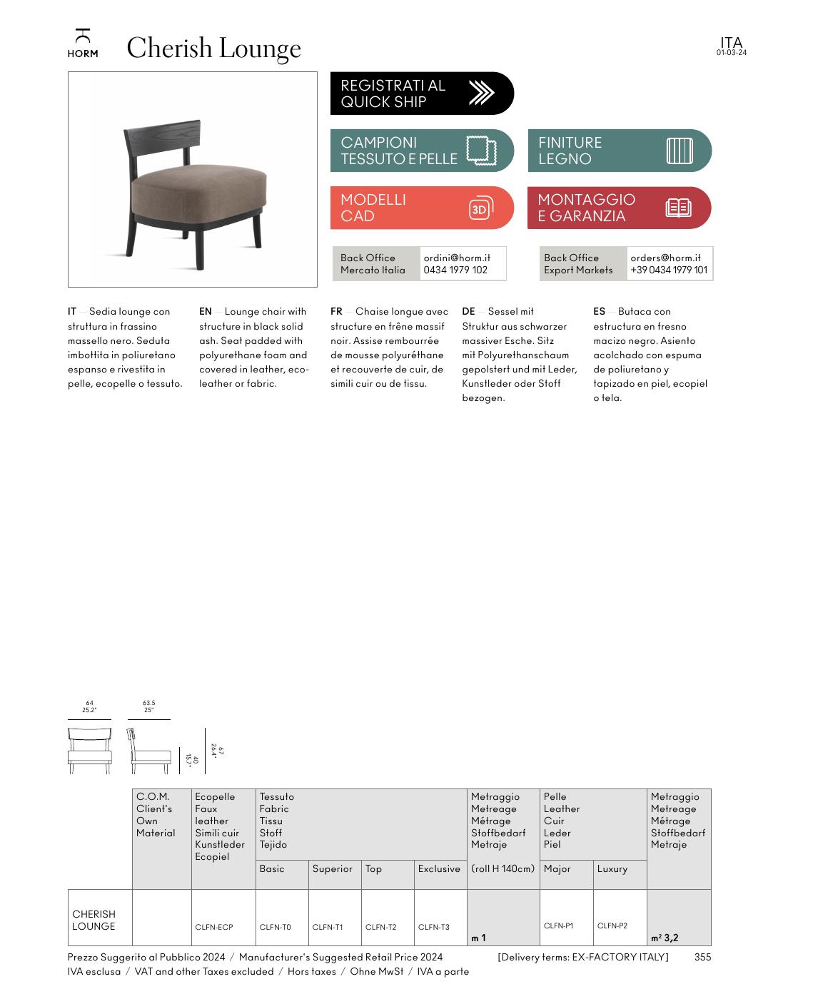 Cherish Lounge-Tech Sheet ITA