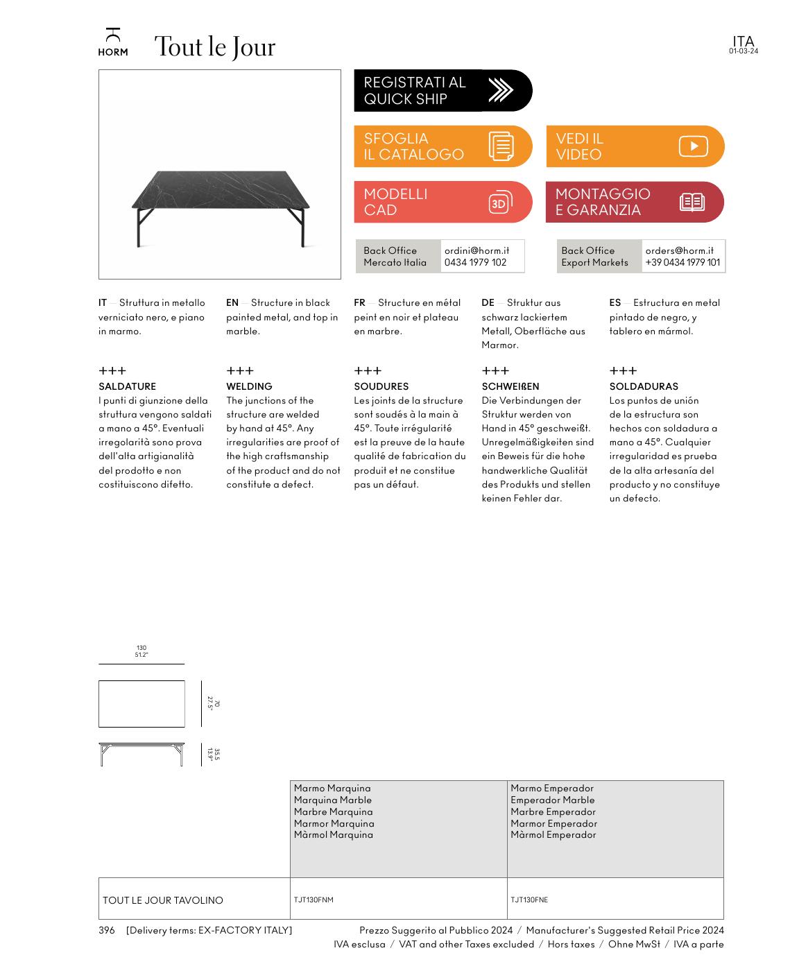Tout Le Jour Tavolino-Tech Sheet ITA