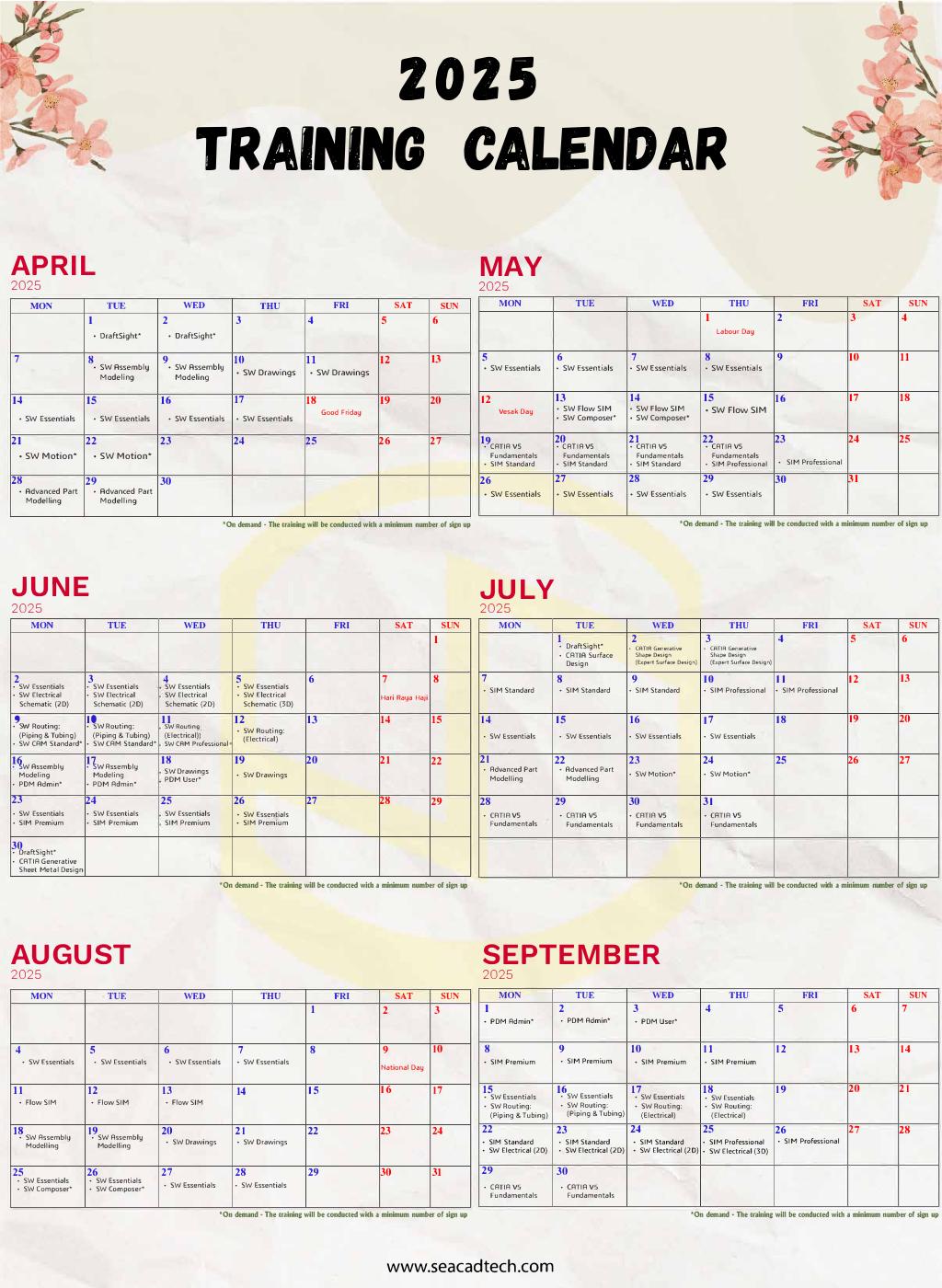 SEACAD Training Calendar 2025 | PDF to Flipbook