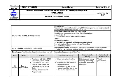 GMDSS - INSTRUCTOR'S GUIDE | PDF to Flipbook