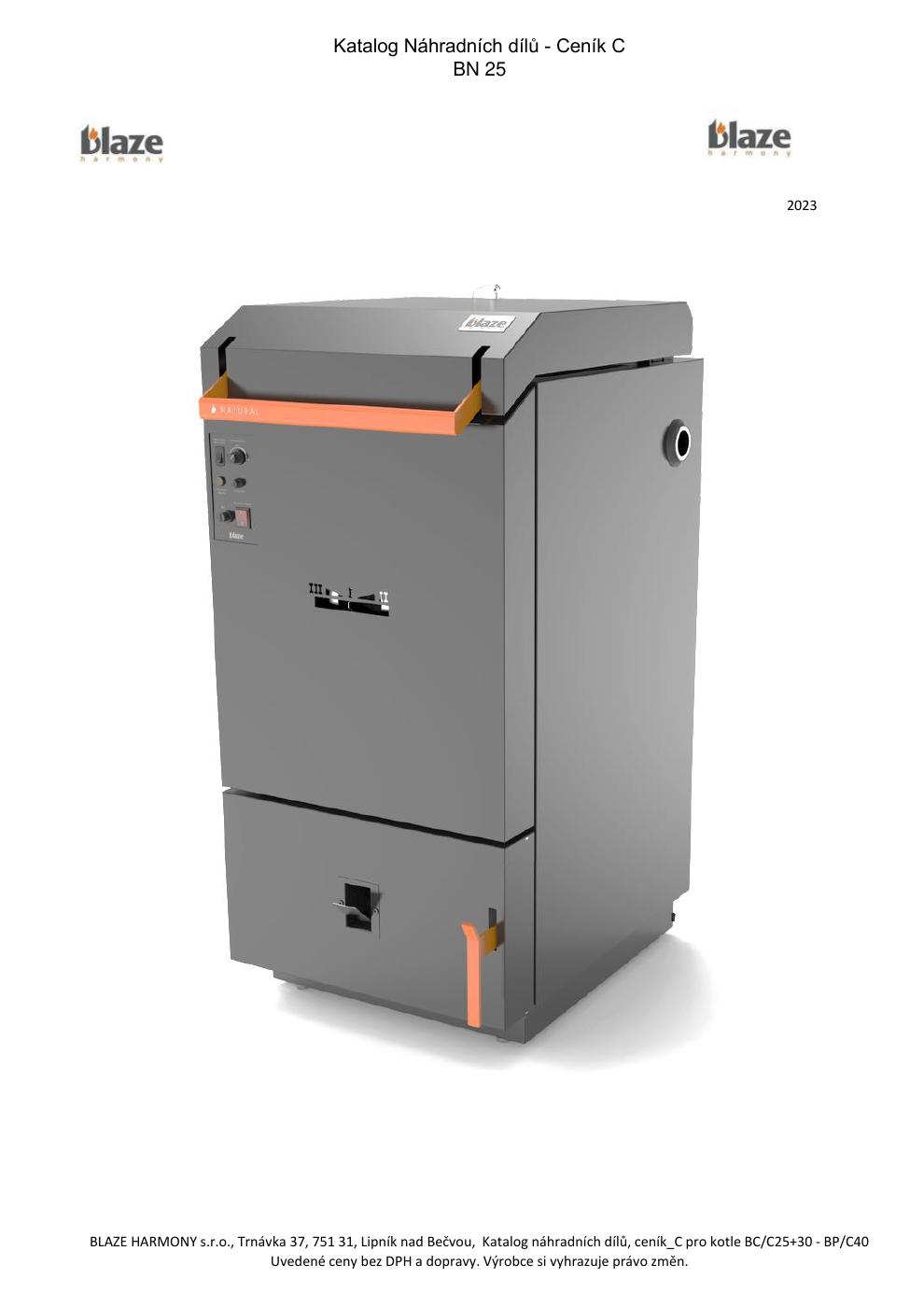 Katalog náhradních dílů Blaze BN 25