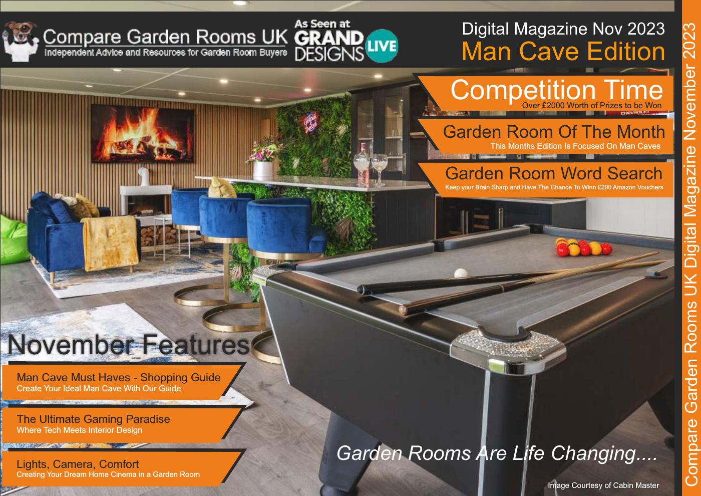 Compare Garden Rooms UK Digital Magazine November Man Cave Edition