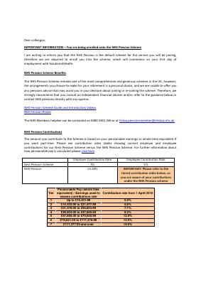 NHS Pension Letter