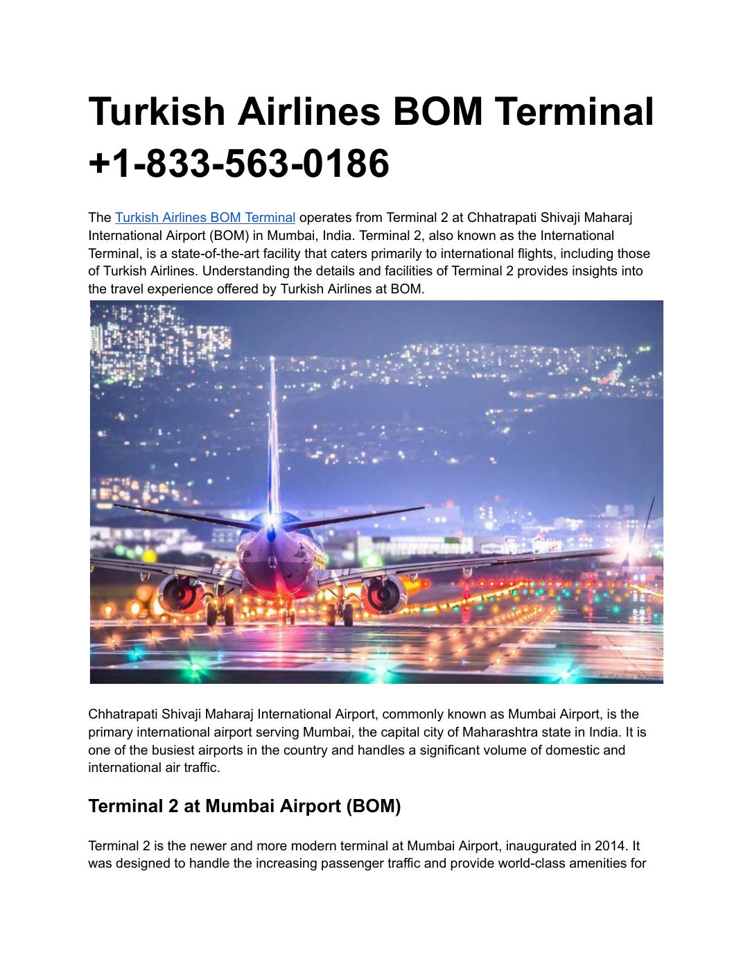 Turkish Airlines BOM Terminal | PDF to Flipbook