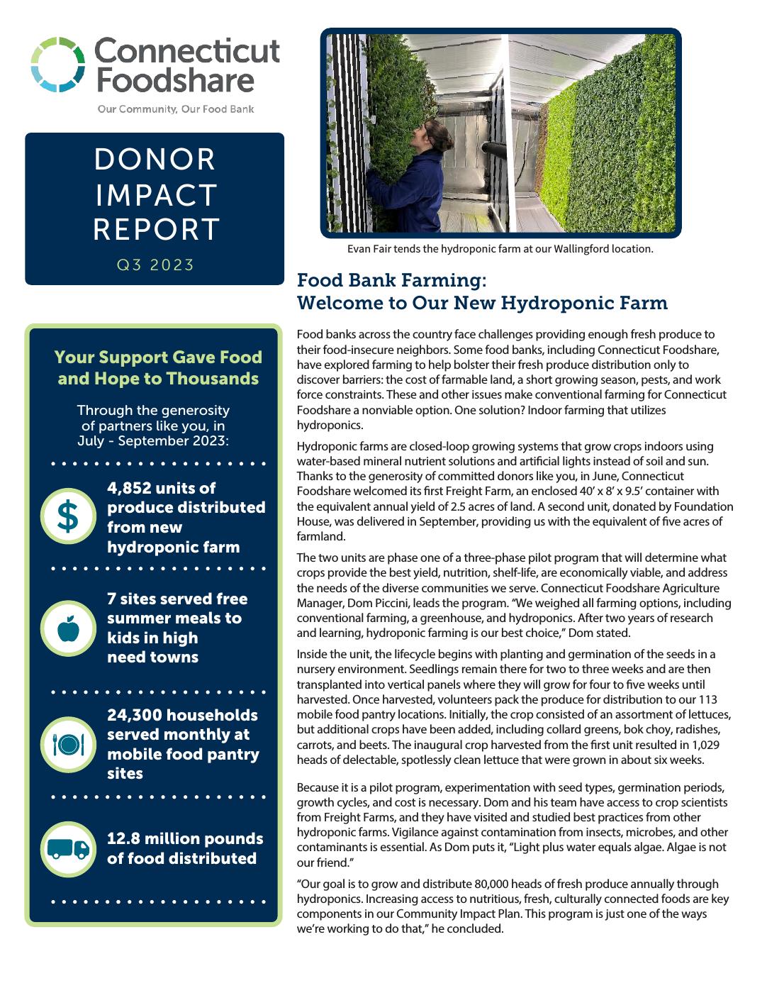 2023 Q3 Donor Impact Report