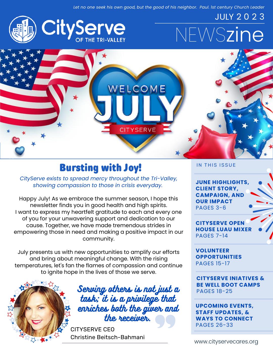 CityServe July 2023 Newszine | PDF to Flipbook
