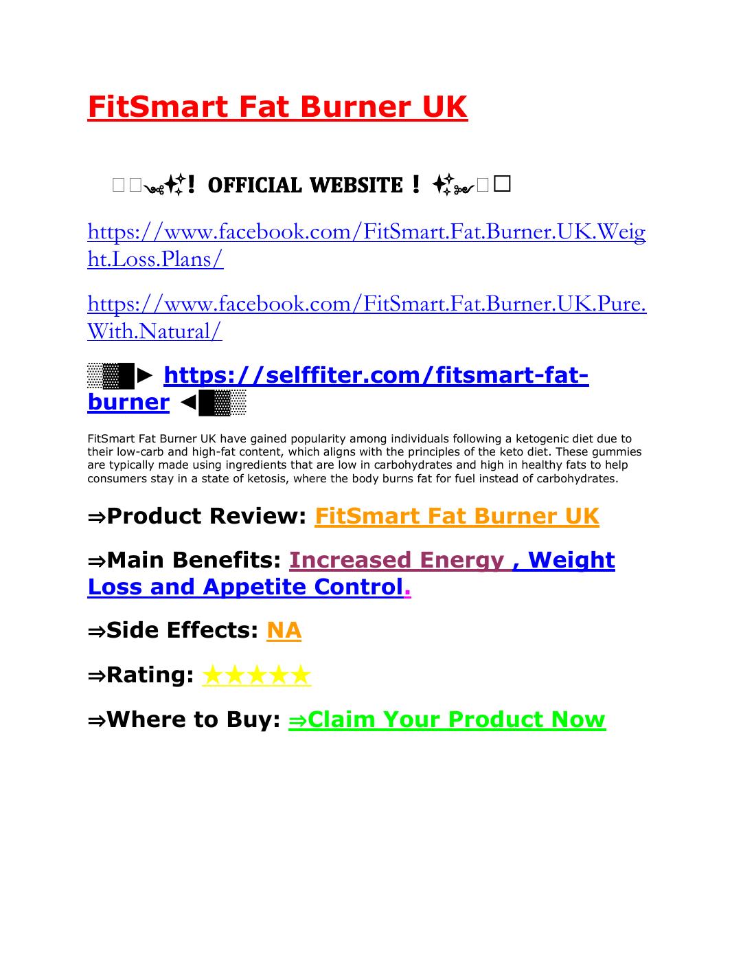 FitSmart Fat Burner UK Best Products Official Website | PDF to Flipbook