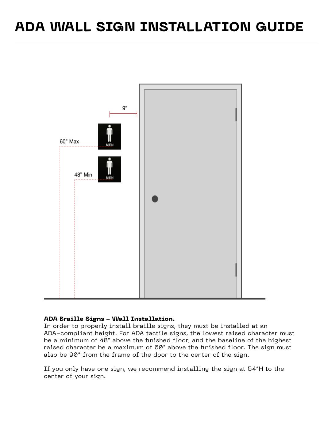 ADA WALL SIGN INSTALLATION GUIDE | PDF to Flipbook