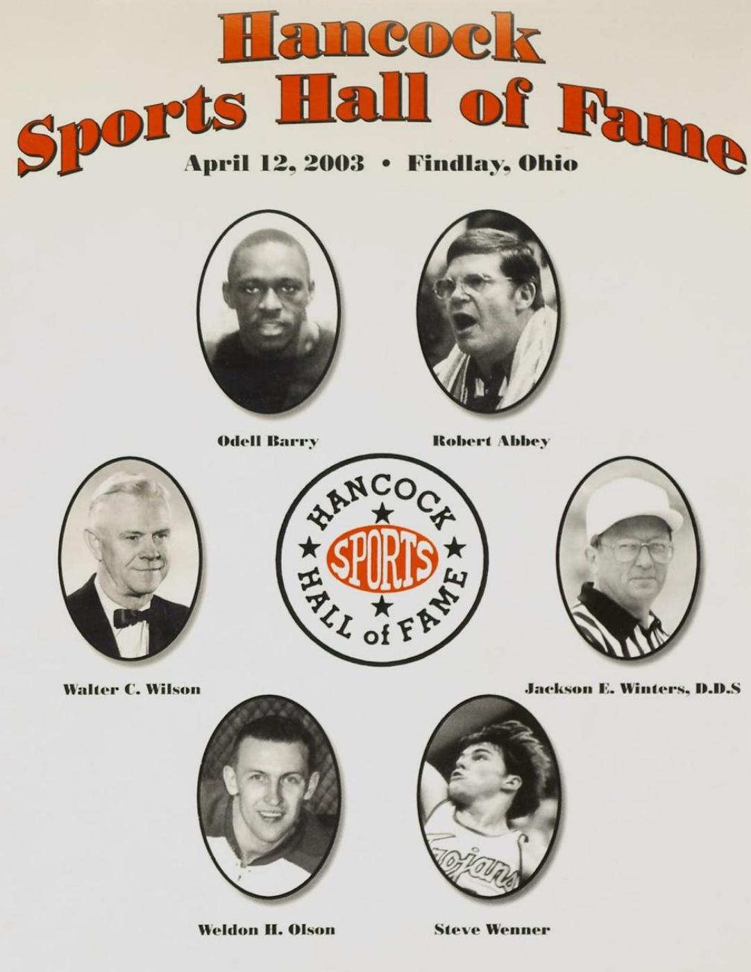 April 12 2003 Hancock Sports Hall of Fame Induction Program